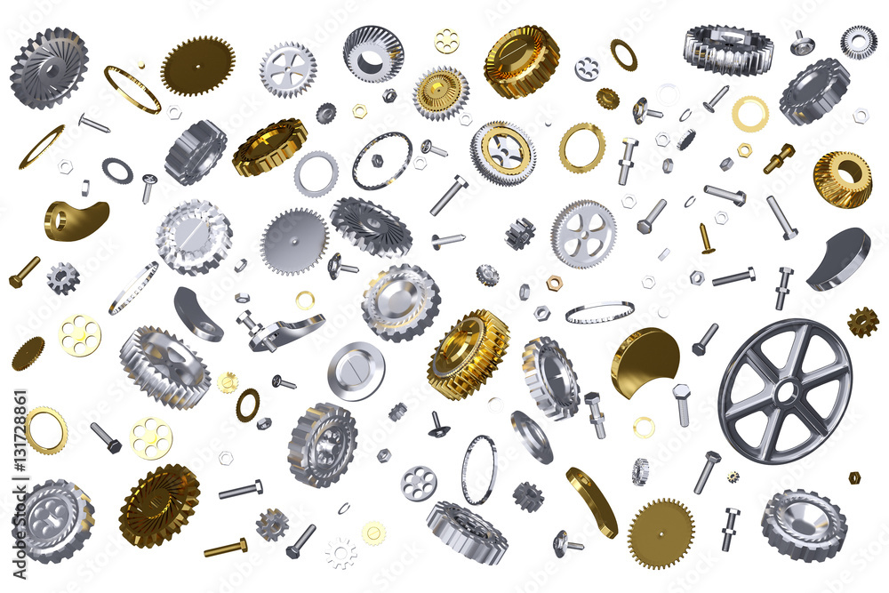 Mechanical on a white background Stock-Foto | Adobe Stock