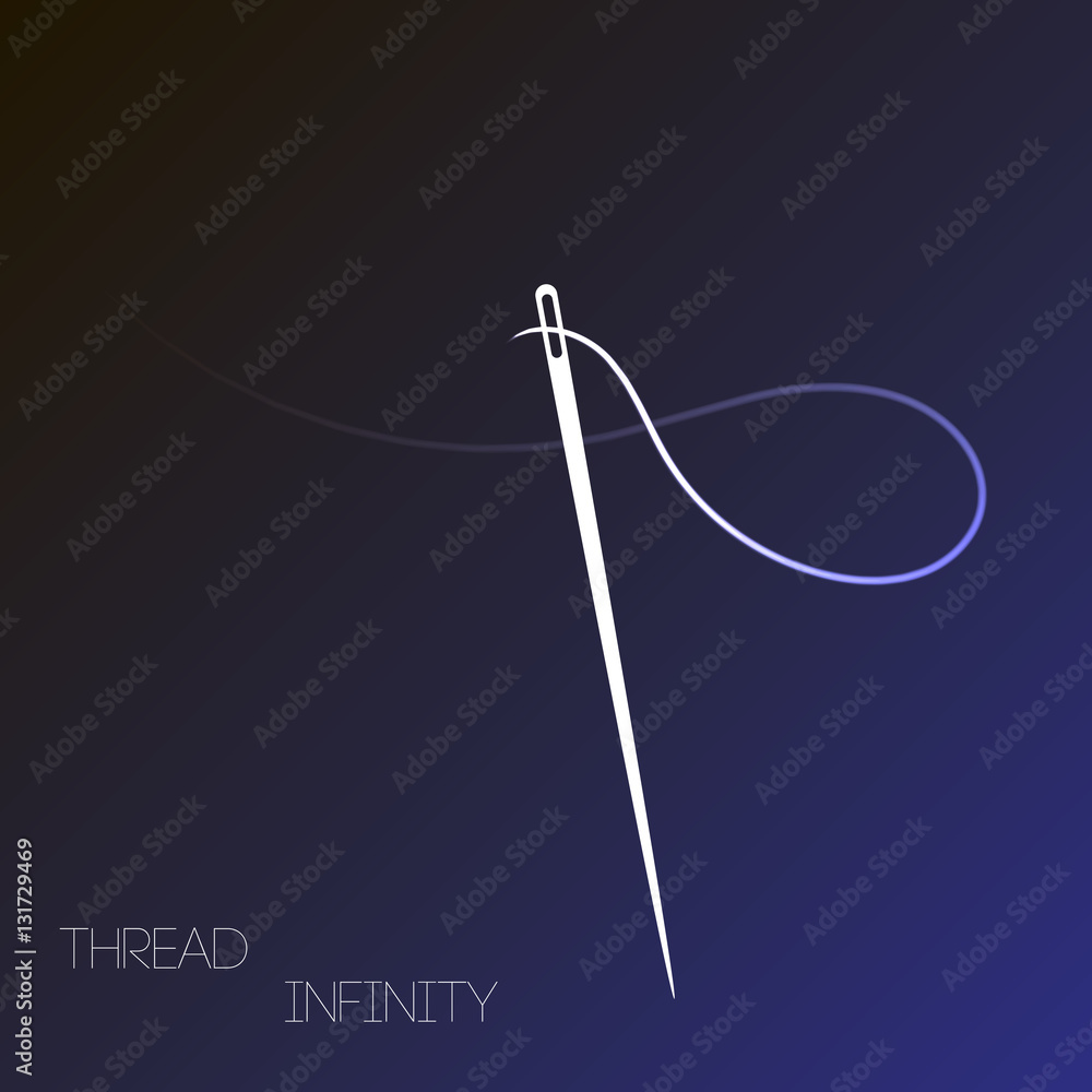 Thread infinity. Thread and needle. Needle icon. Stock Vector | Adobe Stock