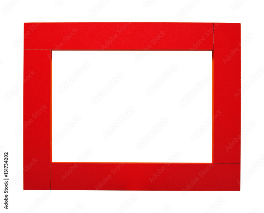 Red frame for photos. Isolated Stock Photo | Adobe Stock