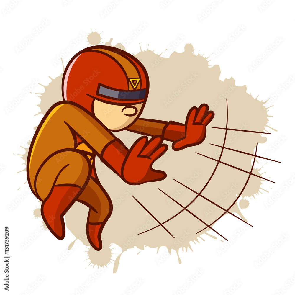 Superhero Magnet Boy Sticker Stock Vector | Adobe Stock