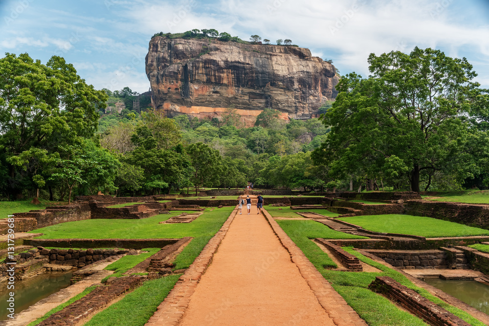 Sri Lanka: ancient Lion Rock fortress in Sigiriya or Sinhagiri Stock ...