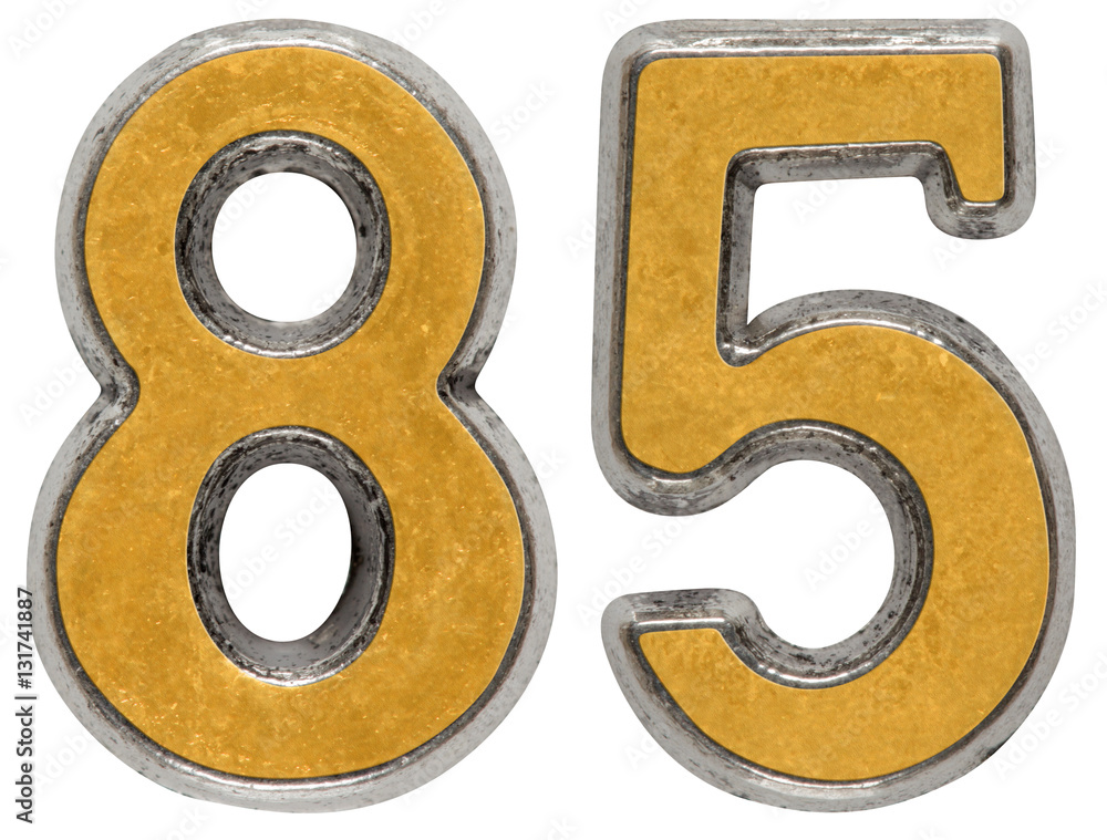 Metal numeral 85, eighty-five, isolated on white background Stock Photo ...