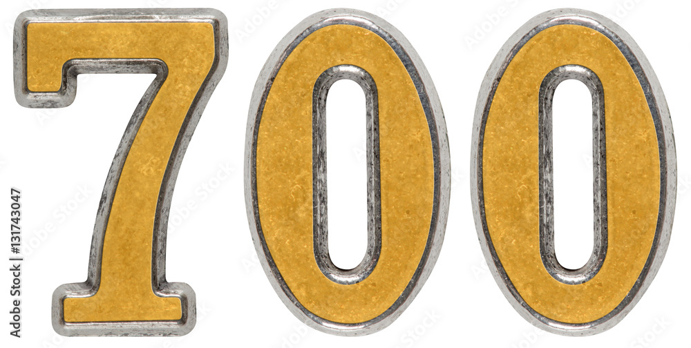 Metal numeral 700, seven hundred, isolated on white background Stock ...