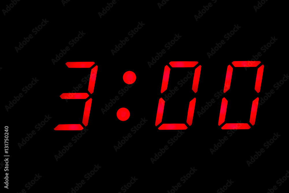 Digital clock displaying three o'clock Stock Illustration | Adobe Stock Digital clock displaying three o'clock Stock Illustration | Adobe Stock