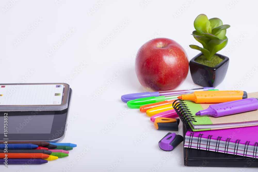 Children's school supplies Stock Photo | Adobe Stock