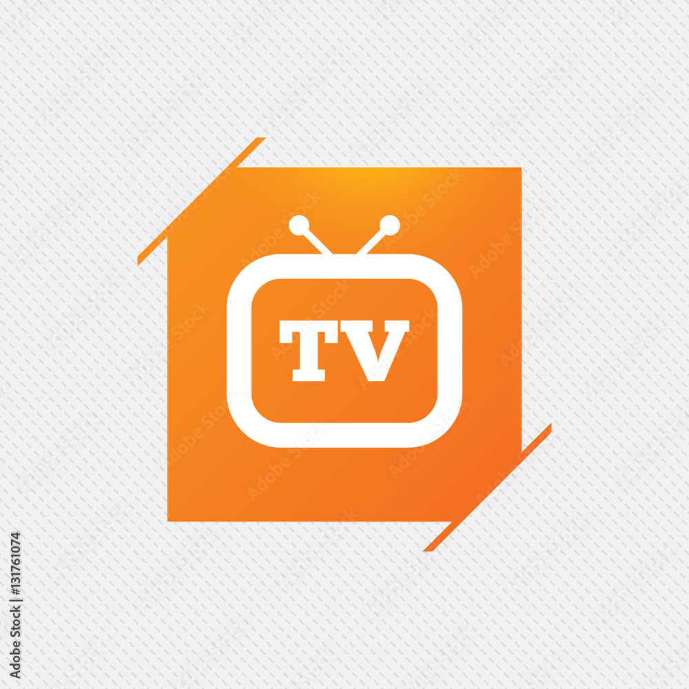 Retro TV sign icon. Television set symbol. vector de Stock | Adobe Stock