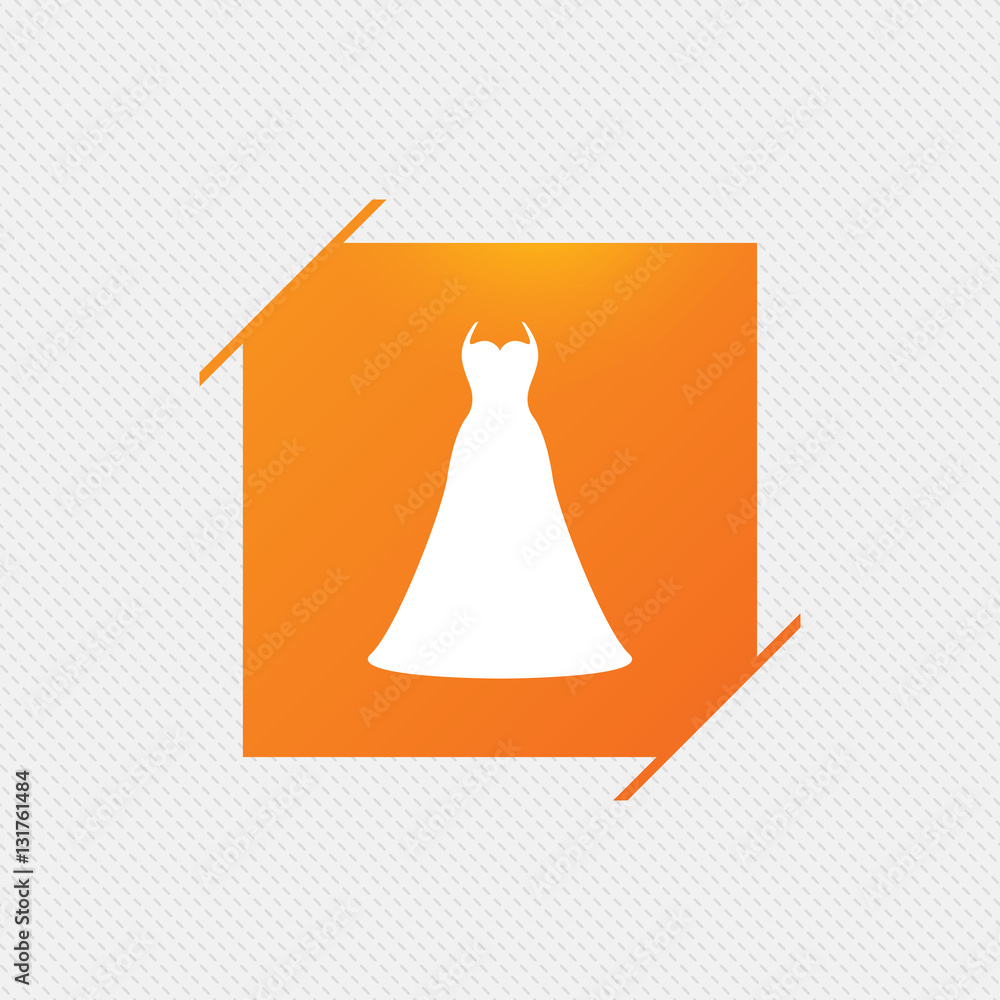 Wedding dress sign icon. Elegant bride symbol. Stock Vector | Adobe Stock