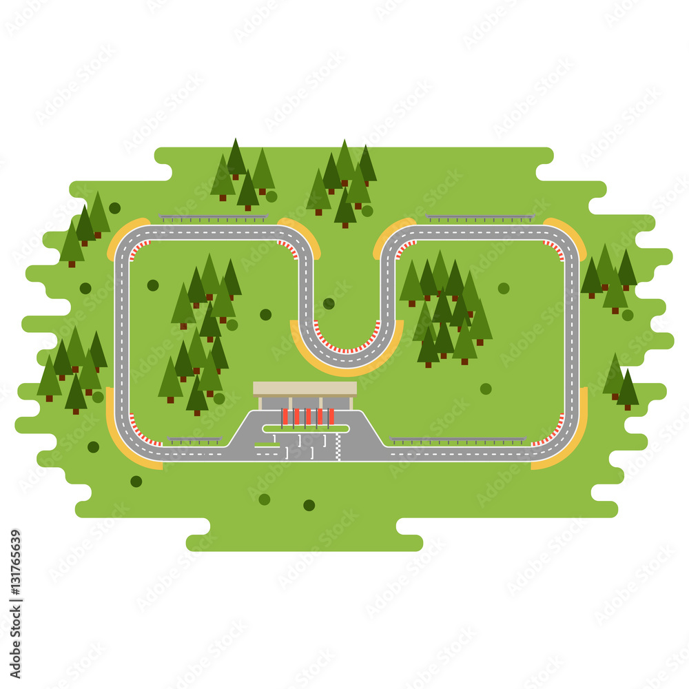 Race track curve road Stock Vector | Adobe Stock