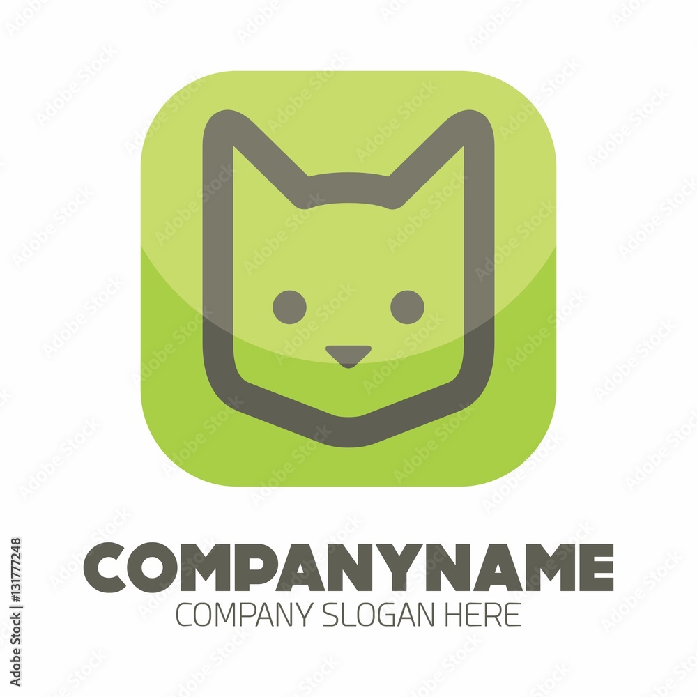 Cat icon logo template Stock Vector | Adobe Stock