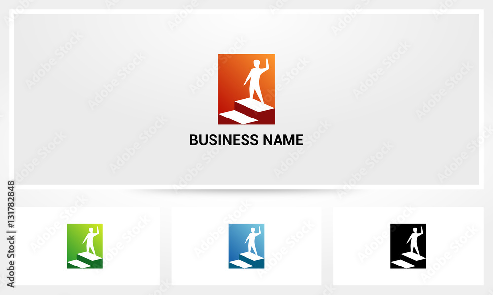 Success Achievement Winner Top Stairs Logo Stock Vector | Adobe Stock