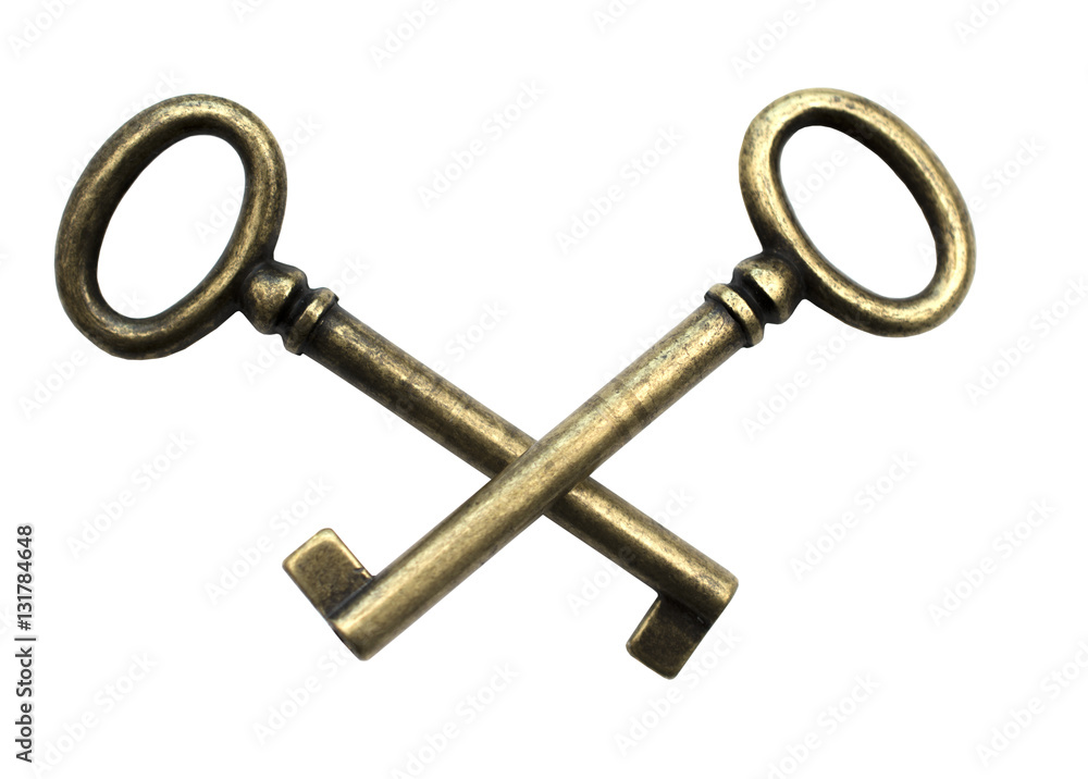two keys isolated on white background Stock Photo | Adobe Stock