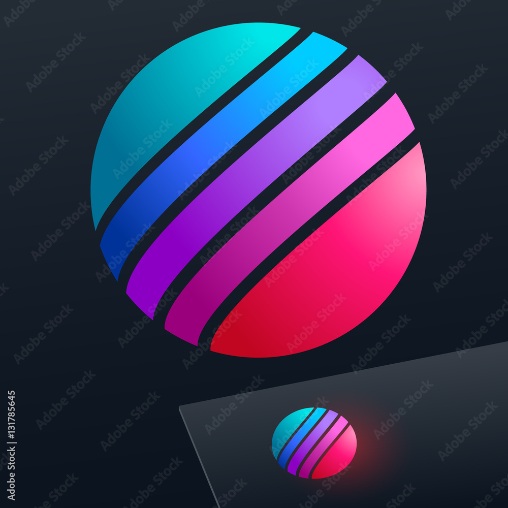 Vector colorful sign in sphere shape. Logo for Business, Technology ...