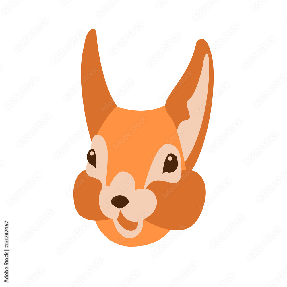 squirrel head vector illustration Flat style Stock Vector | Adobe Stock