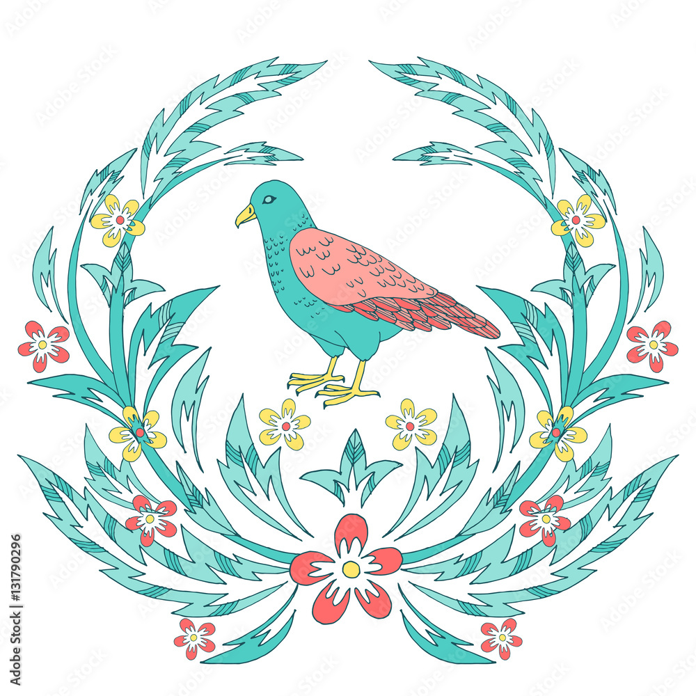 Vector baroque style design with flowers and leaves. Victorian vintage ...