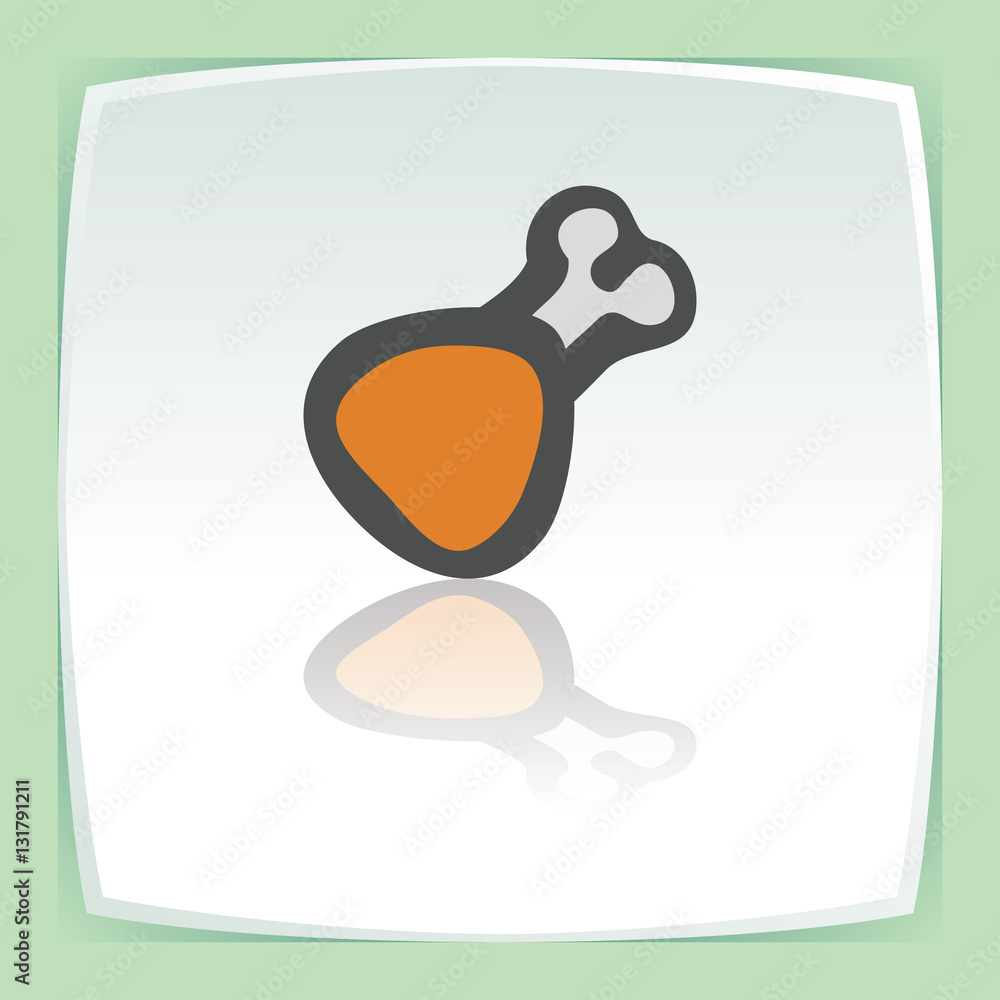 Vector outline meat chicken ham icon. Modern infographic logo and ...