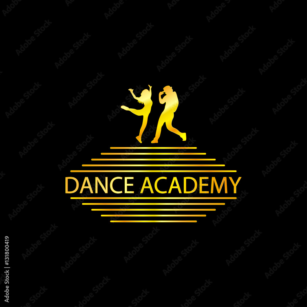 Luxury Golden Dance Academy Logo Silhouette, EPS8, Vector, Illustration ...