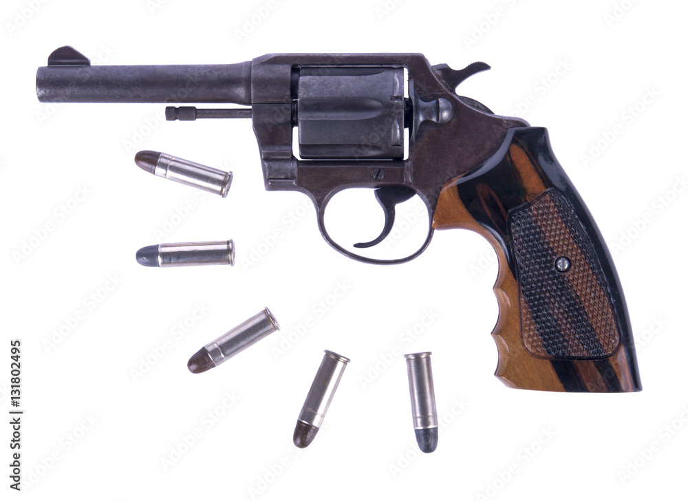 Bullets with the gun isolate background Stock Photo | Adobe Stock