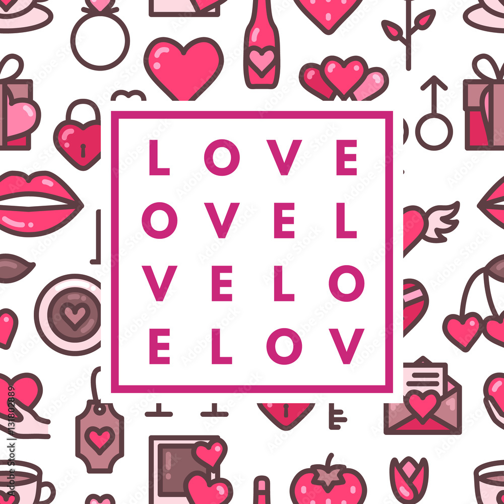 Romantic logo in frame Stock Vector | Adobe Stock