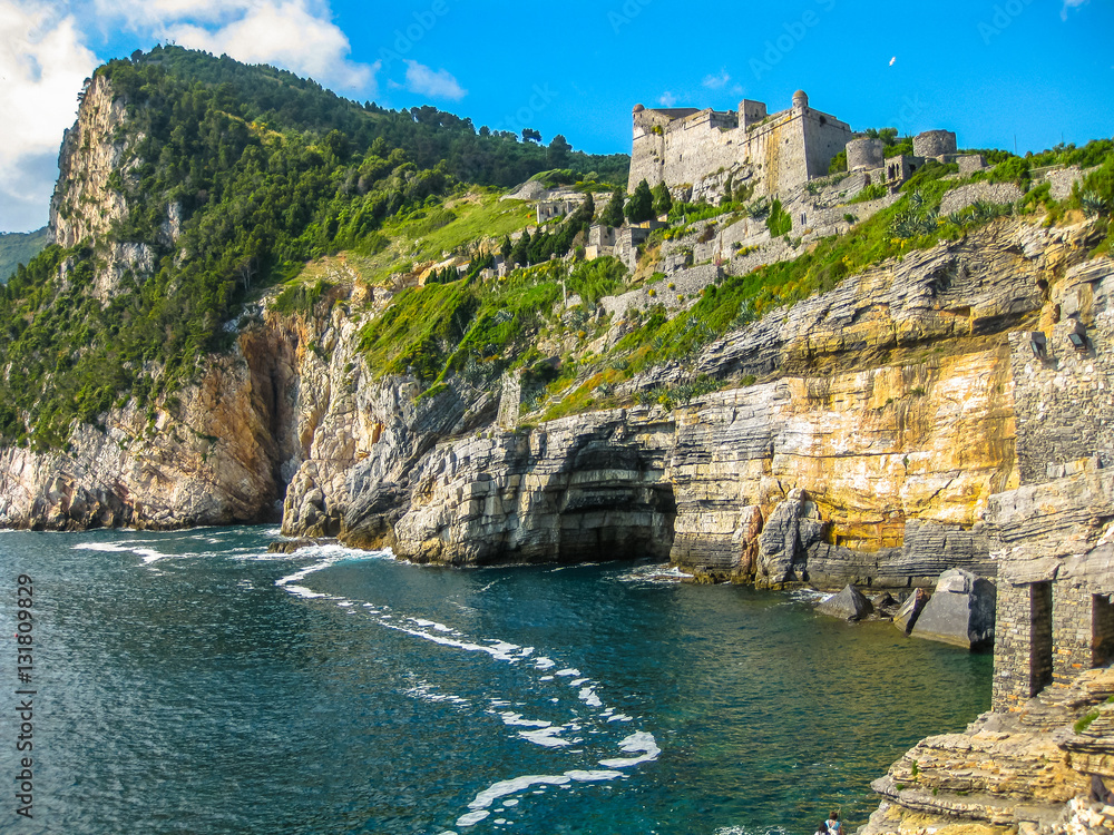 Portovenere, the Byron Cave, beautiful shoreline scenery of Cinque ...