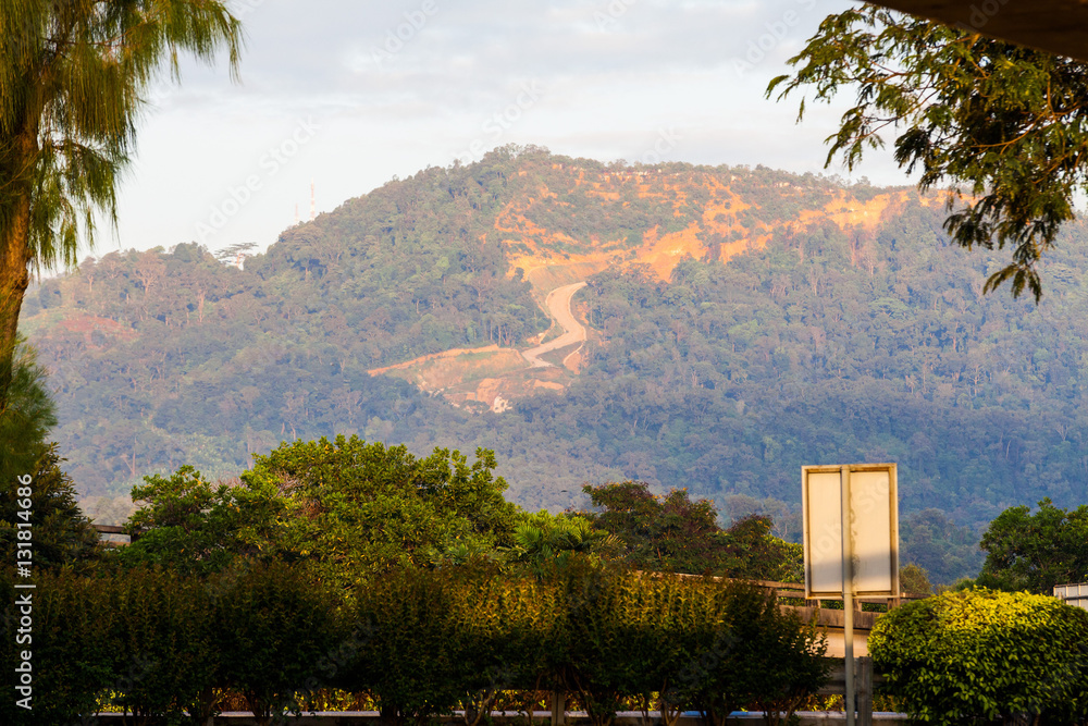 Erosion of hill indicating over development and destroy the environment ...