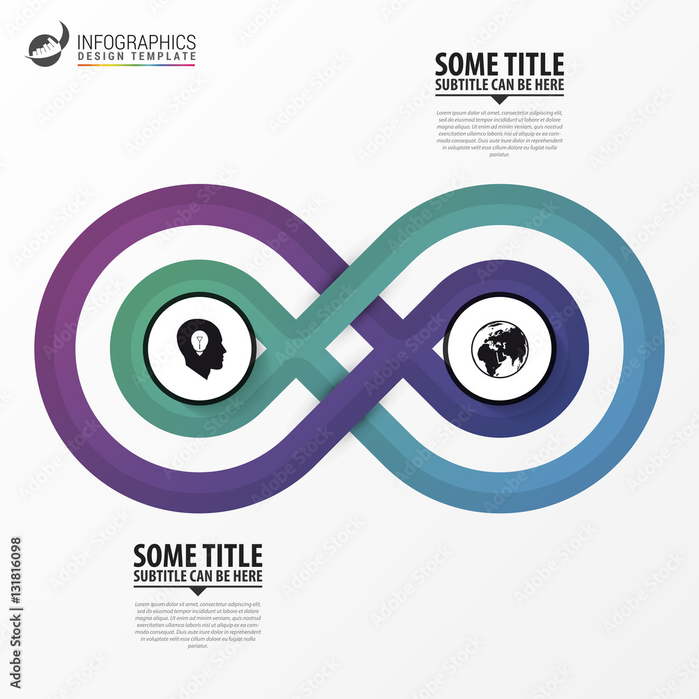 Infographic design concept. Two connected circles. Vector Stock Vector ...