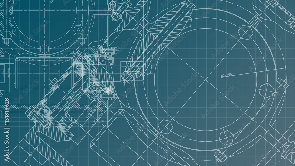 Mechanical Engineering drawing. Engineering Drawing Background. Stock ...