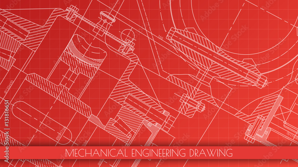 Mechanical Engineering drawing. Engineering Drawing Background. Stock ...