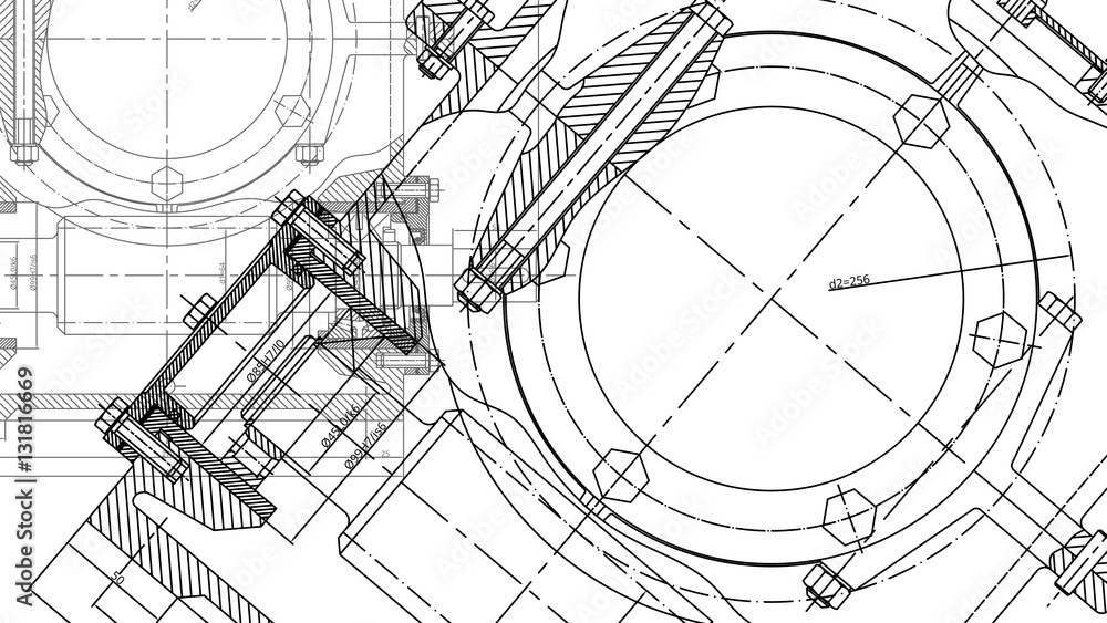 Mechanical Engineering drawing. Engineering Drawing Background. Stock ...