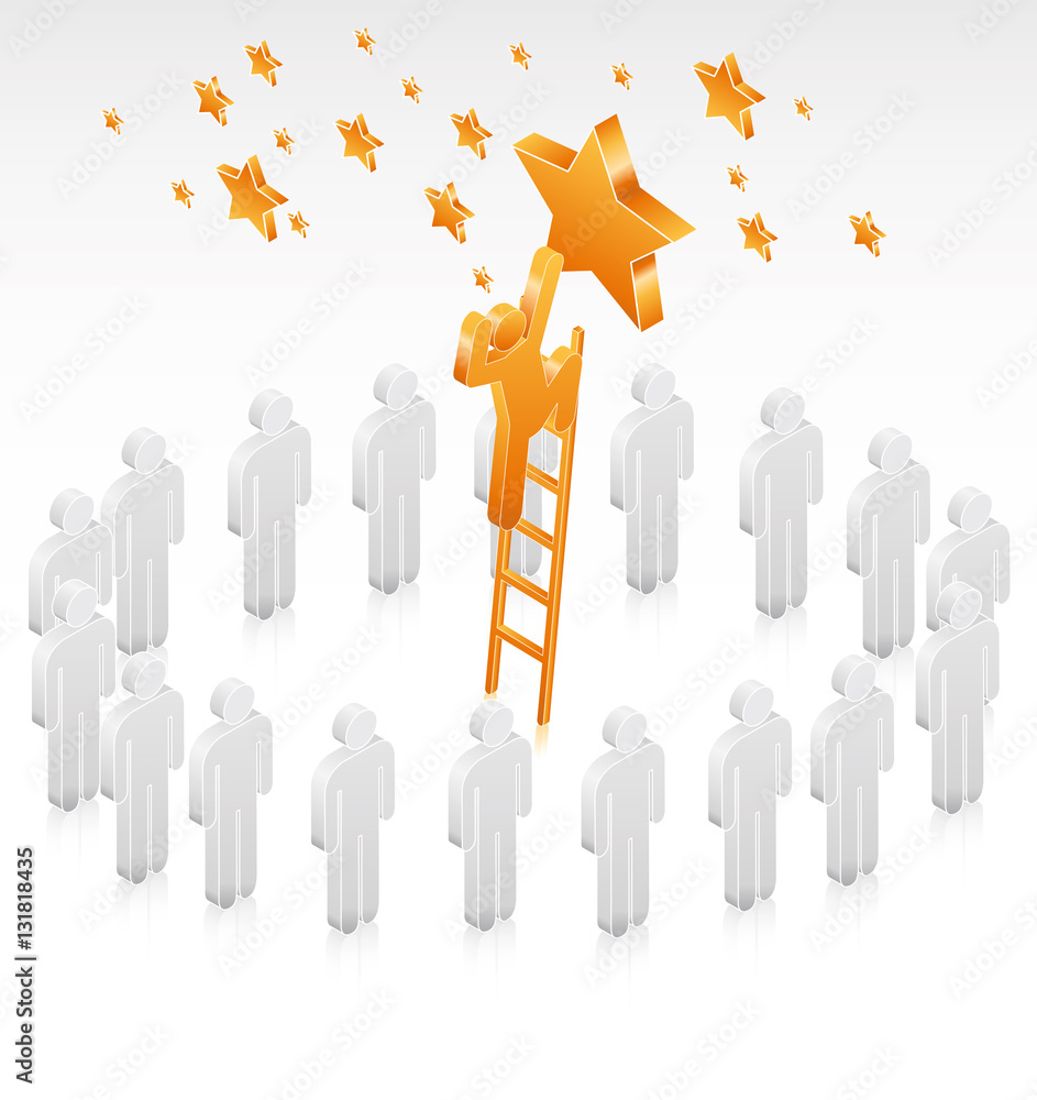 Celebrity Reaching for the Stars Stock Vector | Adobe Stock