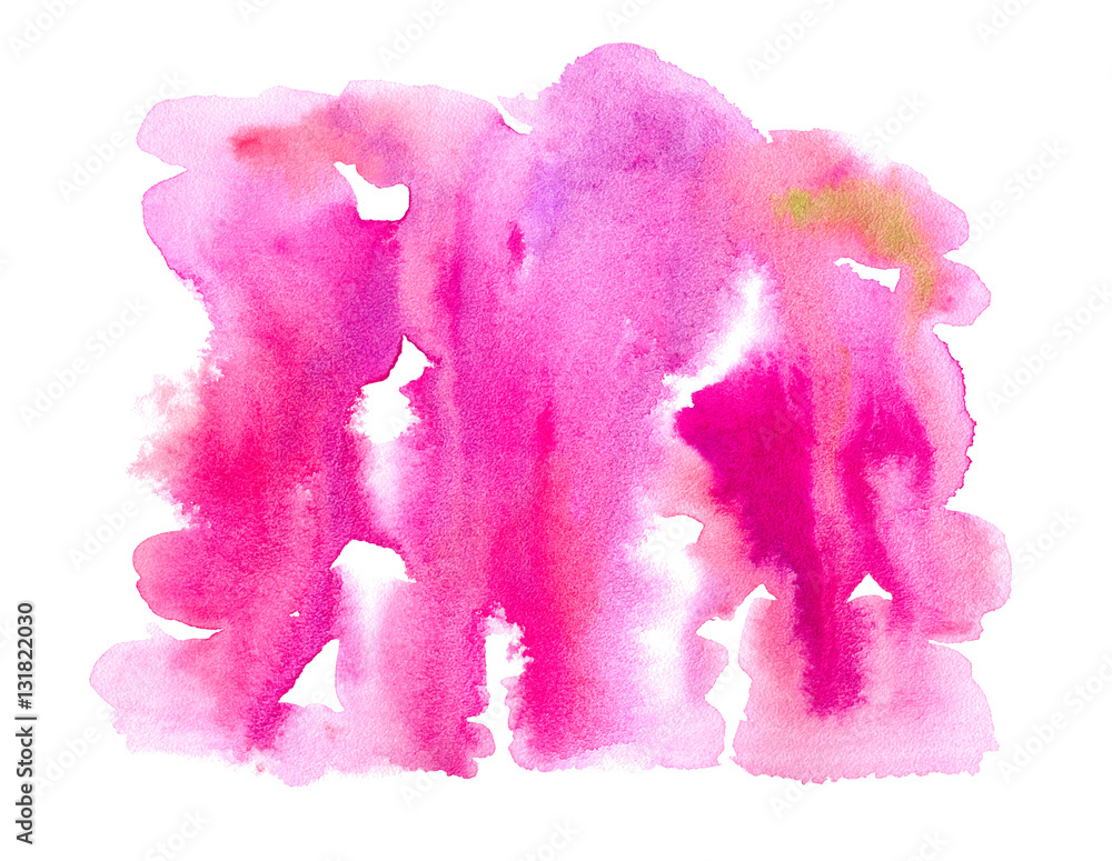 Pink watery spreading illustration.Abstract watercolor hand drawn image ...