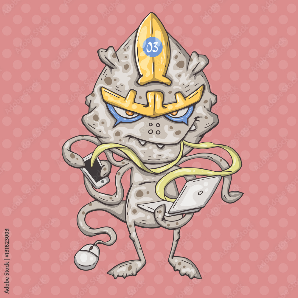 cartoon monster network virus Stock Vector | Adobe Stock