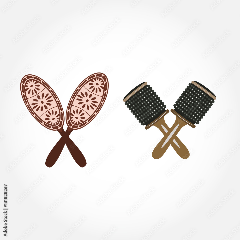 Vector illustration of maracas isolated on white background Stock ...