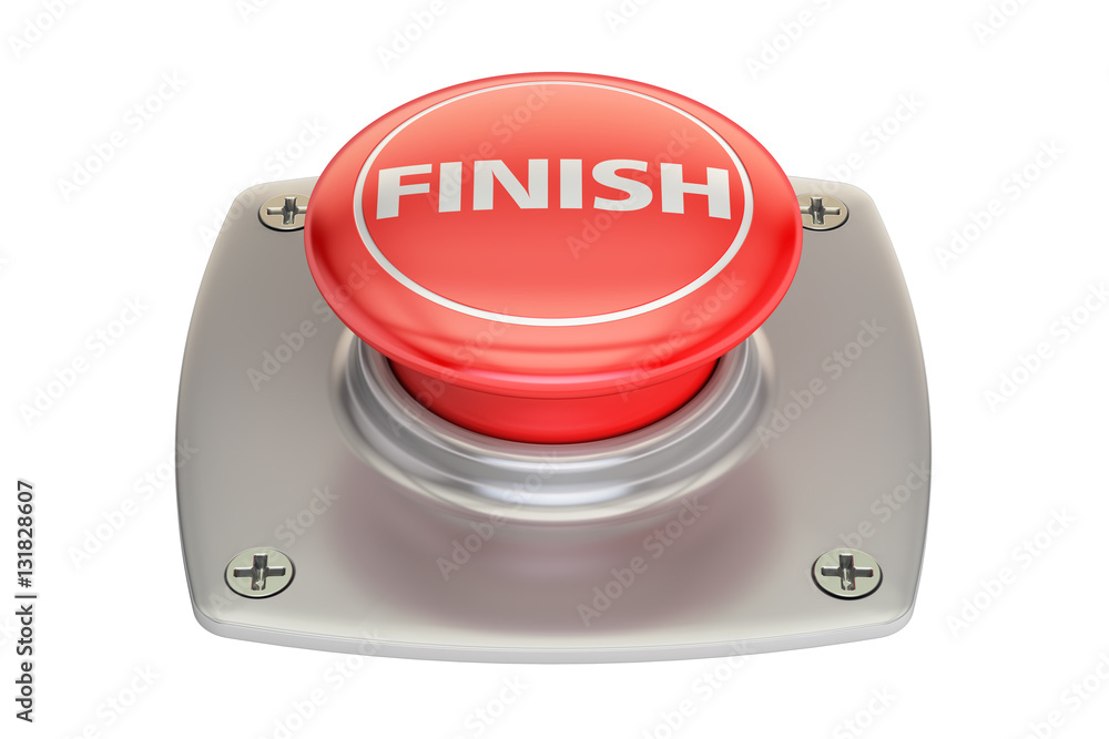 finish red button, 3D rendering Stock Illustration | Adobe Stock