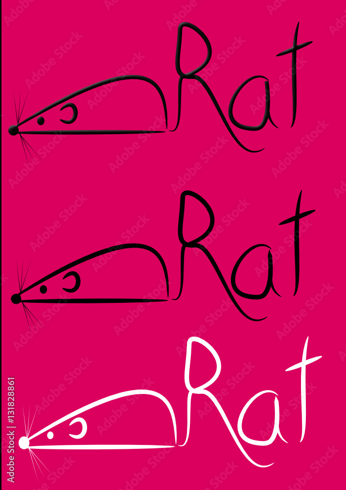 Rat on a pink background Stock Vector | Adobe Stock