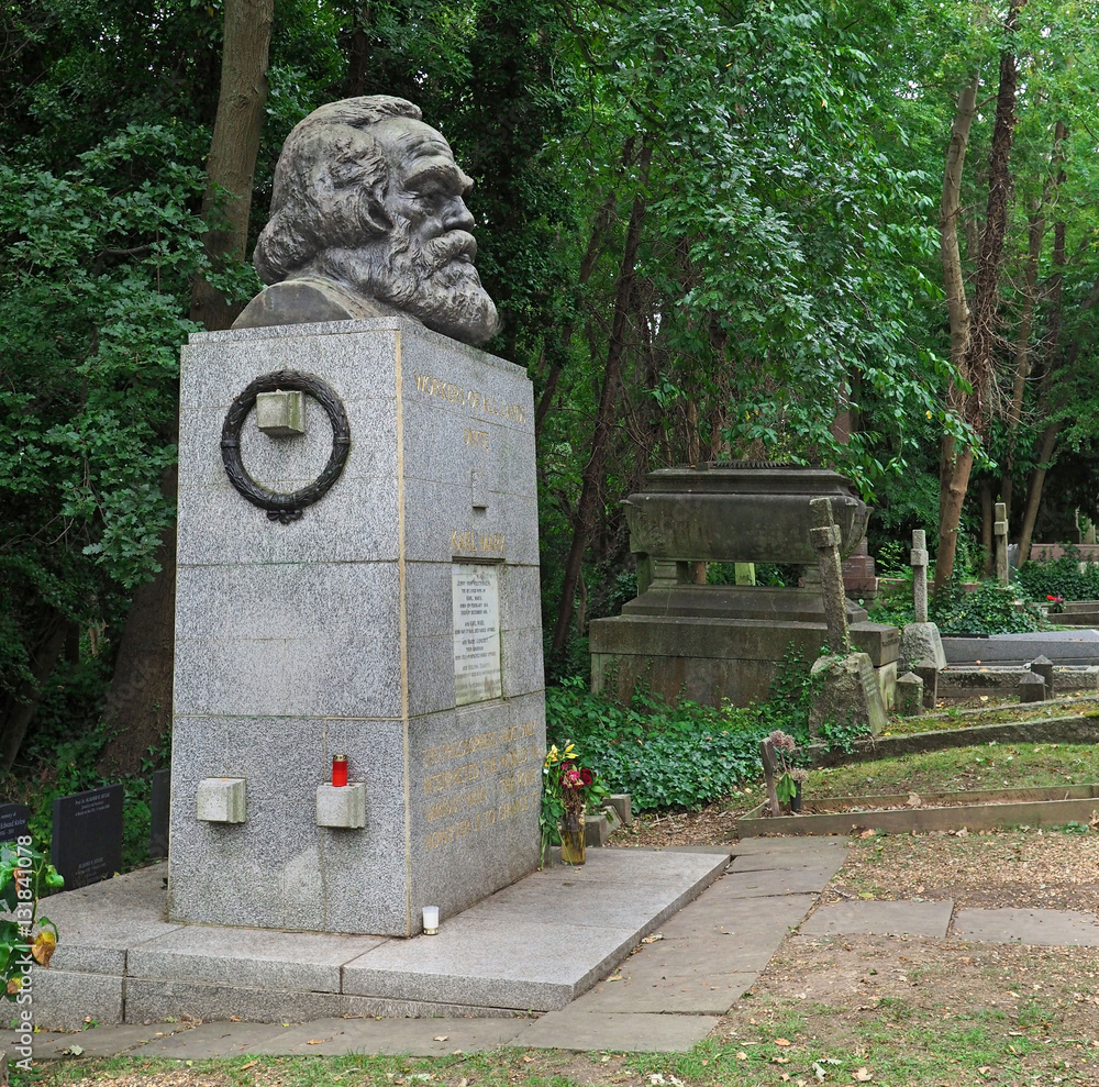 Grave of Communist philosopher Karl Marx in Highgate cemetery Stock ...