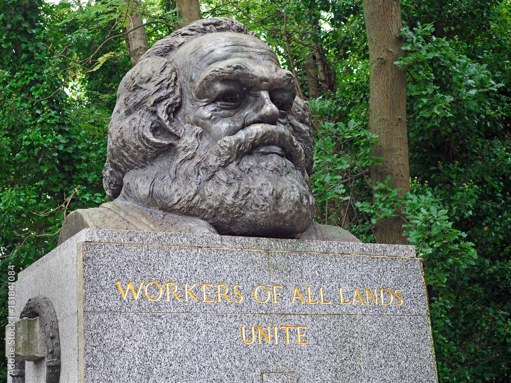 Poster Grave of Communist philosopher Karl Marx in Highgate cemetery ...