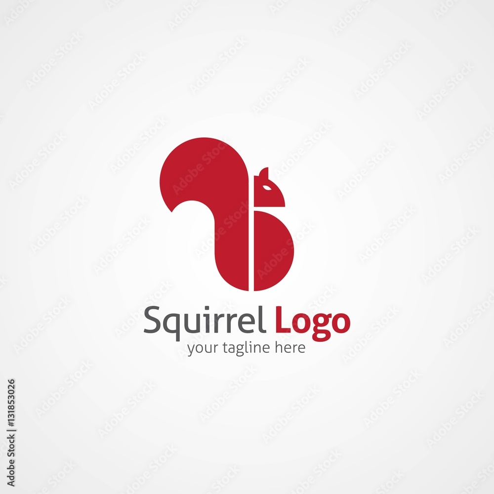 Squirrel logo design template. Vector Illustration Stock Vector | Adobe ...