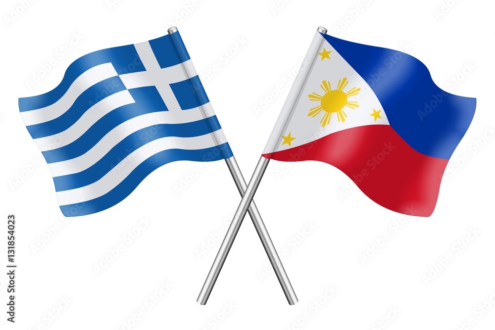 Flags. Greece and Philippines Stock Illustration | Adobe Stock