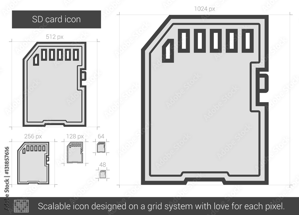 SD card line icon. Stock Vector | Adobe Stock
