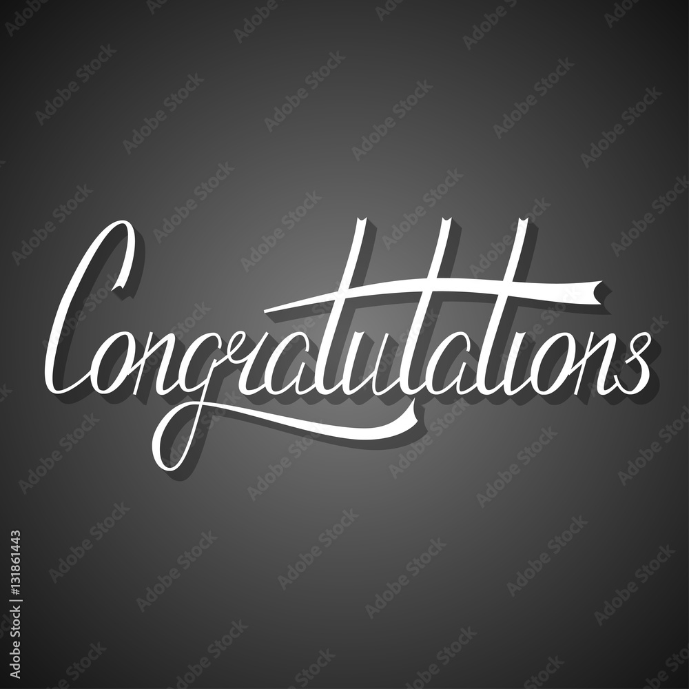 Hand written congratulation lettering made in vector. Congratulation ...