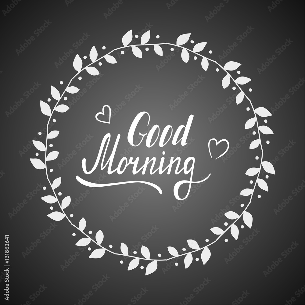 Hand written lettering Good morning made in vector. Inspiration hand ...