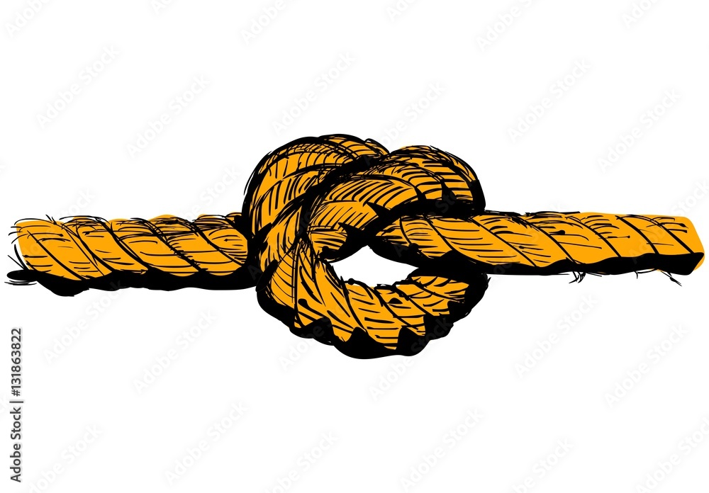 Rope with knot vector illustration Stock Vector | Adobe Stock
