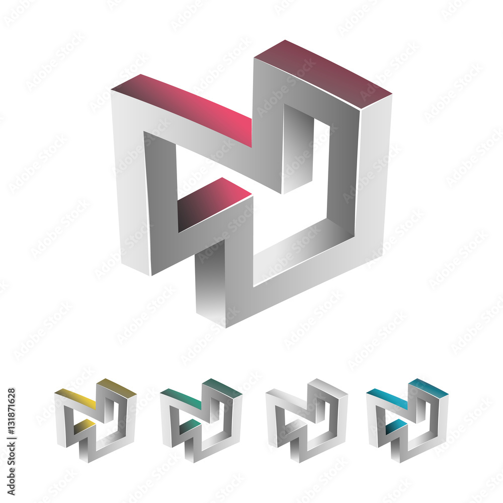 Impossible Shape. White Background. Colorful Trendy Creative Sign With ...