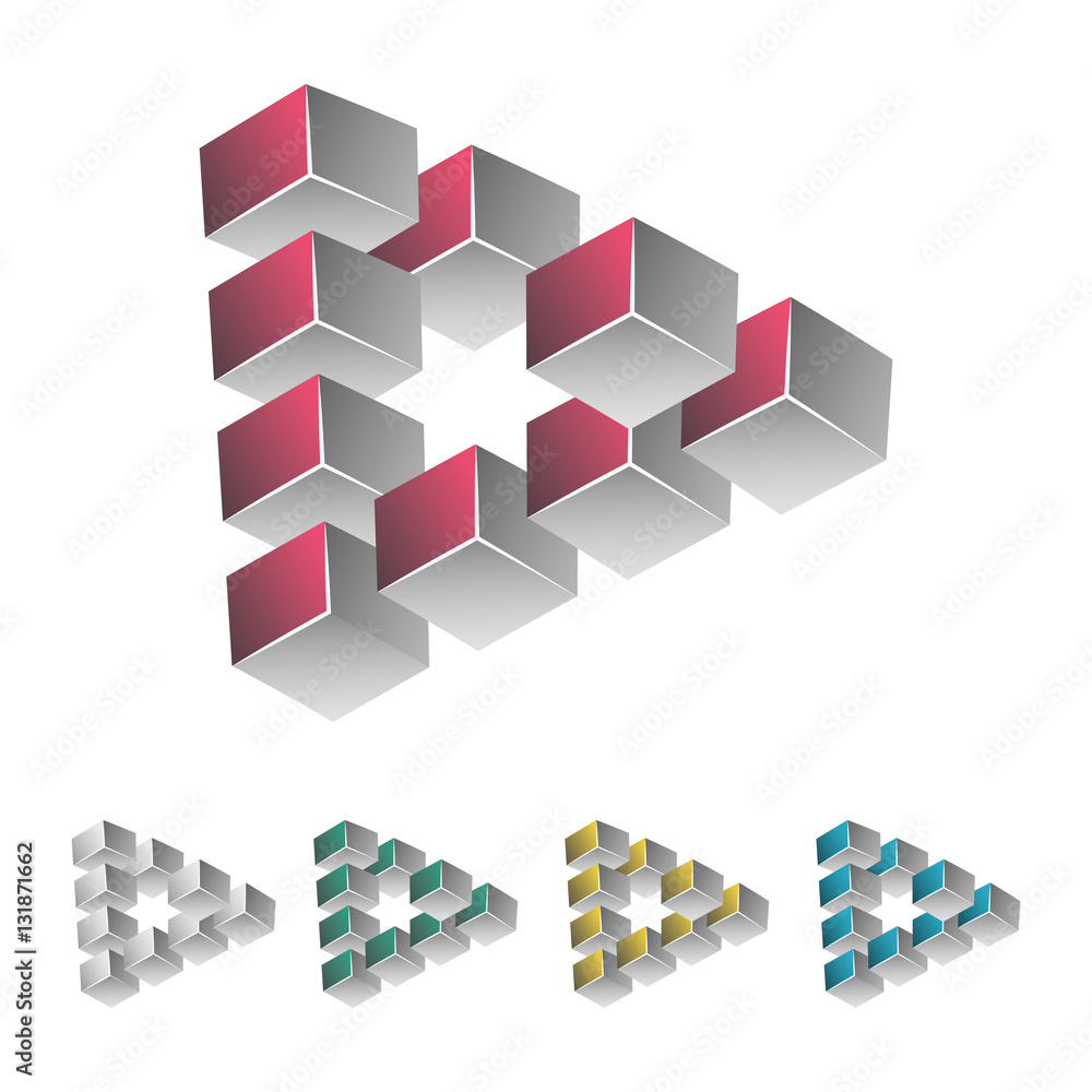 Impossible Shape. White Background. Colorful Trendy Creative Sign With ...