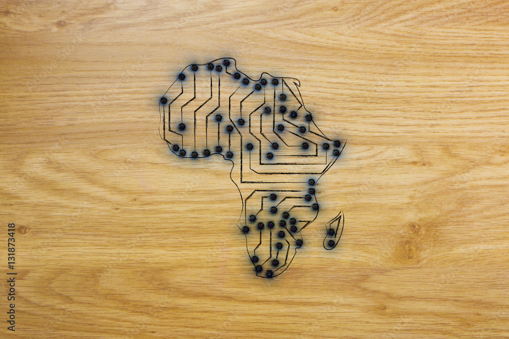 africa map made of electronic microchip circuits Stock Photo | Adobe Stock