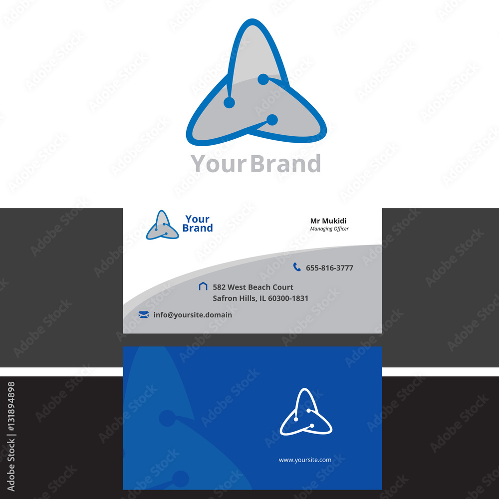 round triangle logo with business card Stock Vector | Adobe Stock