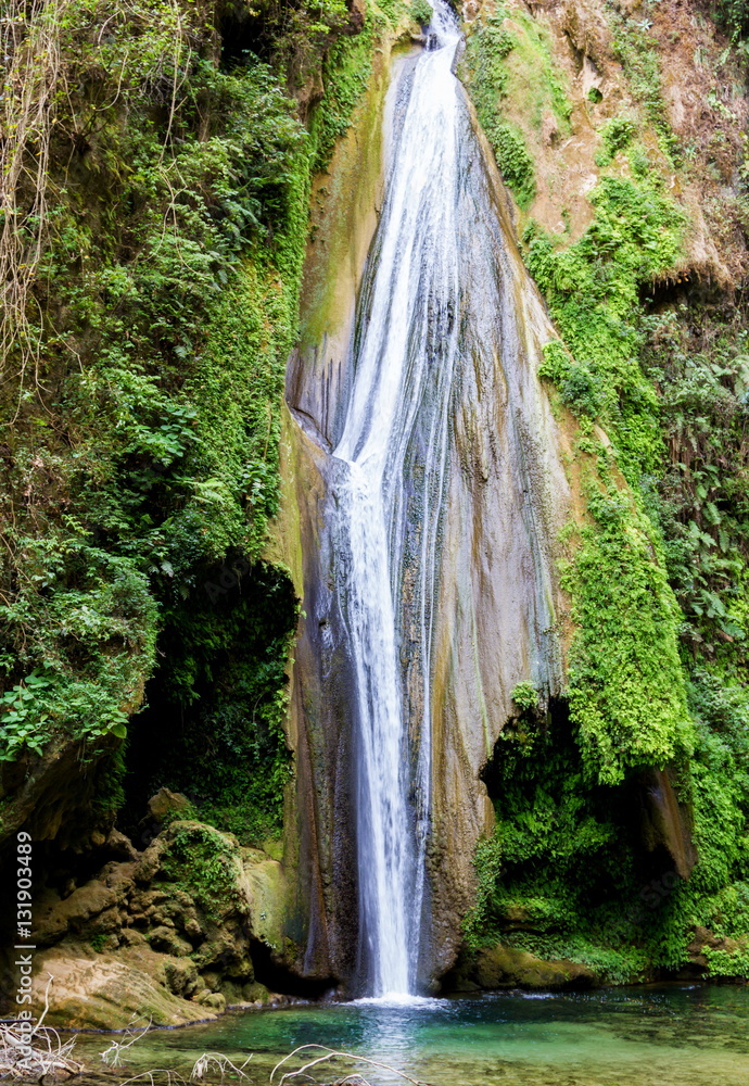 Aquamarine Waterfall Sierra Gorda Mexico. El Chuveje is one of the ...