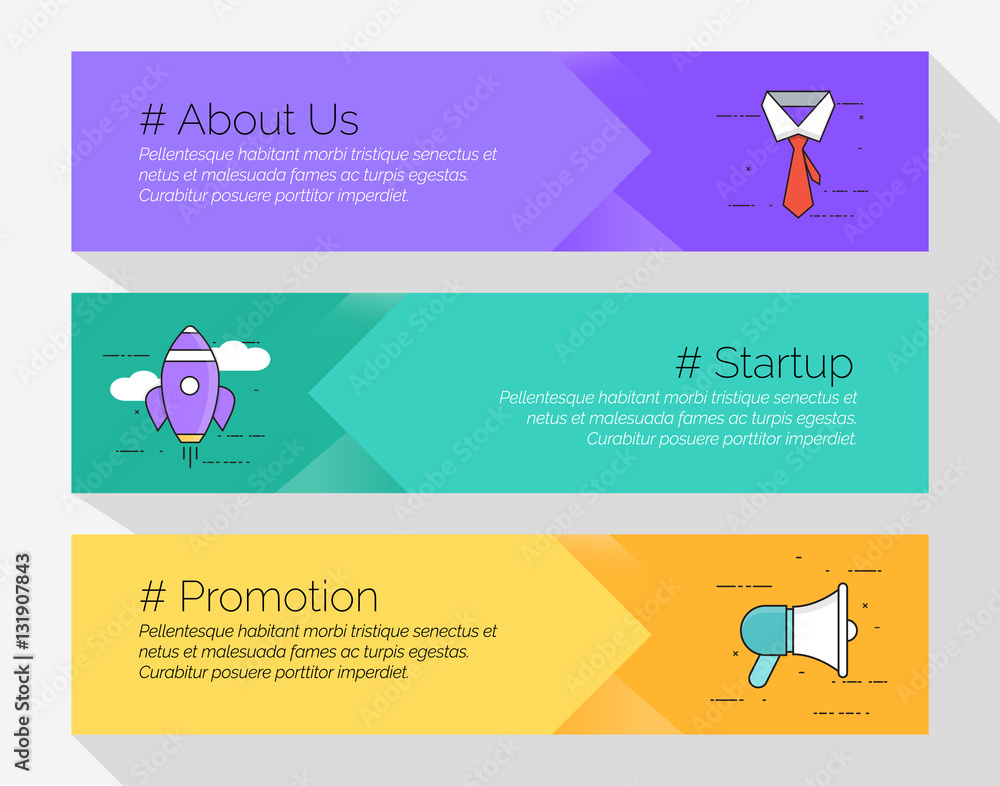 Flat minimal web header banner template in vector Stock Vector | Adobe ...