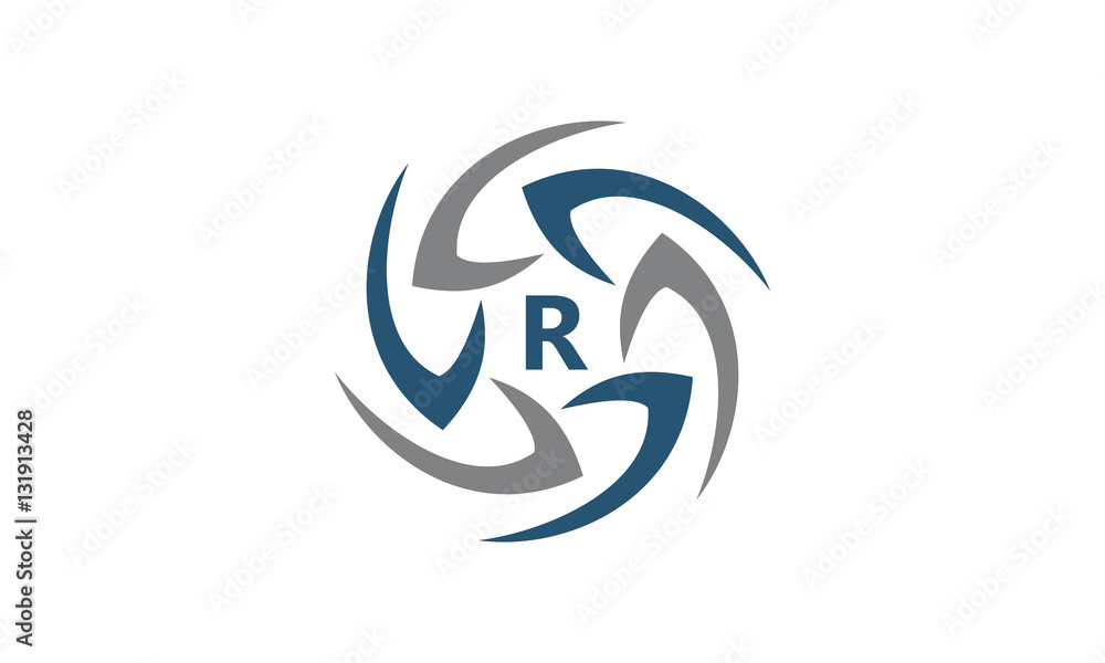 Rotation Arrow Process Plan Boomerang Letter R Stock Vector | Adobe Stock