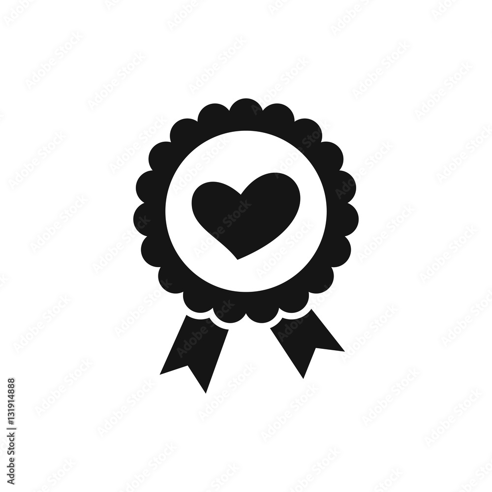 heart ribbon icon illustration Stock Vector | Adobe Stock